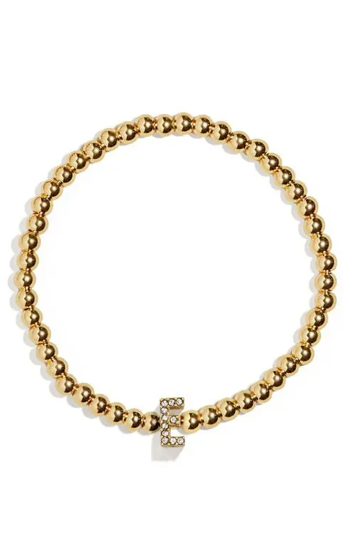 Baublebar Pisa Pavé Initial Bracelet - Gold E