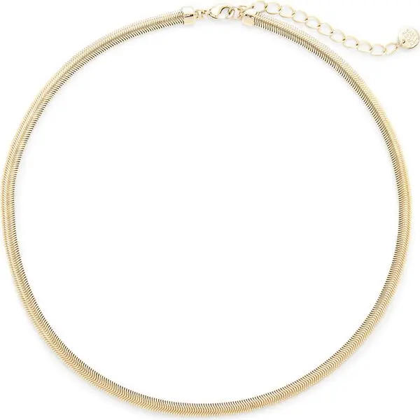 BROOK & YORK Izzy Herringbone Chain Choker - Gold