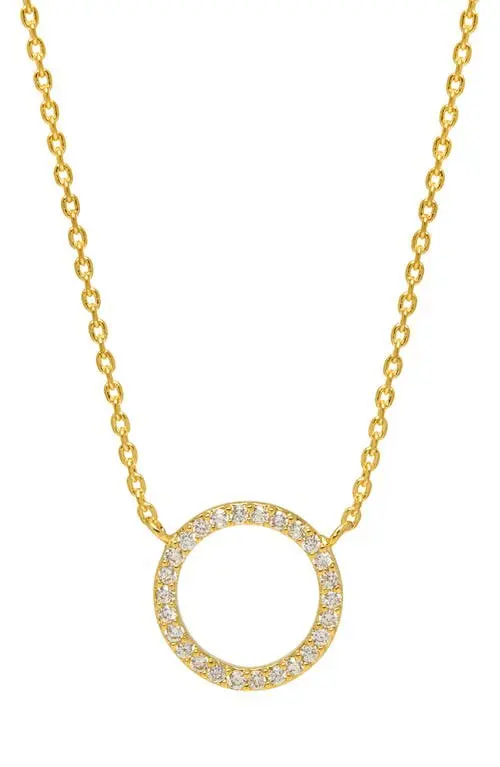 Estée Lauder Pavé Crystal Circle Pendant Necklace - Gold