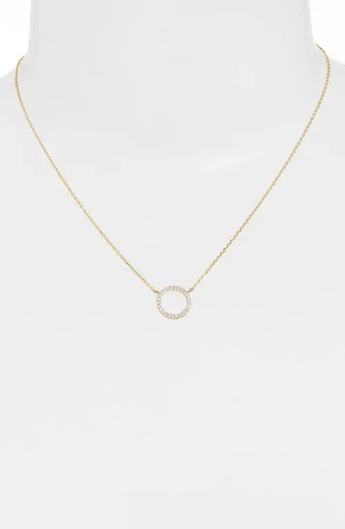 Estée Lauder Pavé Crystal Circle Pendant Necklace - Gold