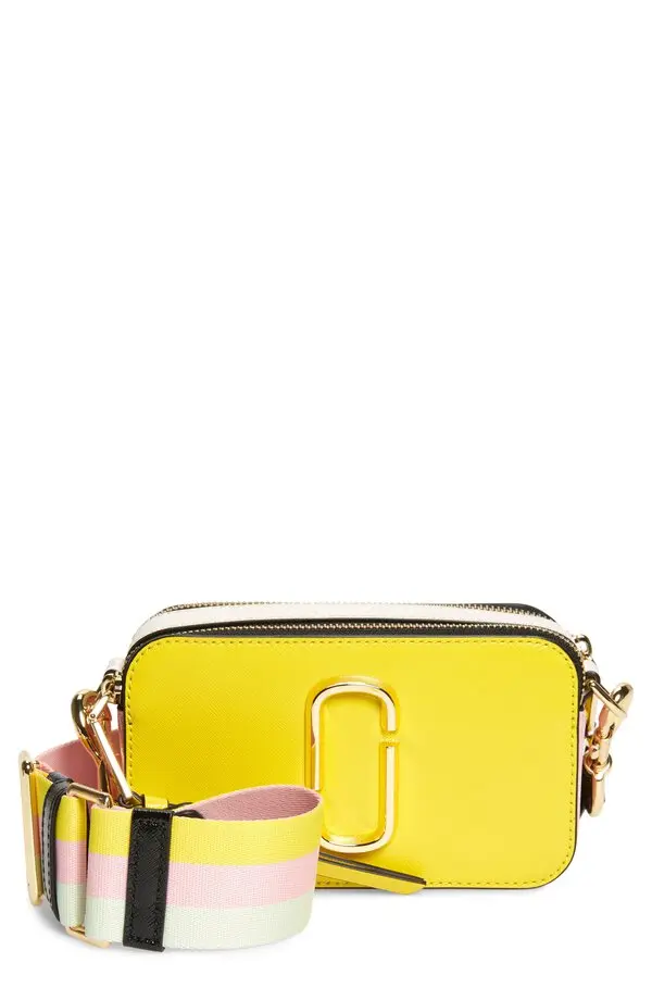 Marc Jacobs The Snapshot Leather Crossbody Bagyellow