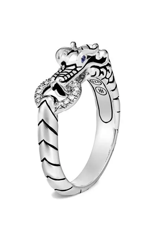 John Hardy Legends Naga Diamond Ring - Silver