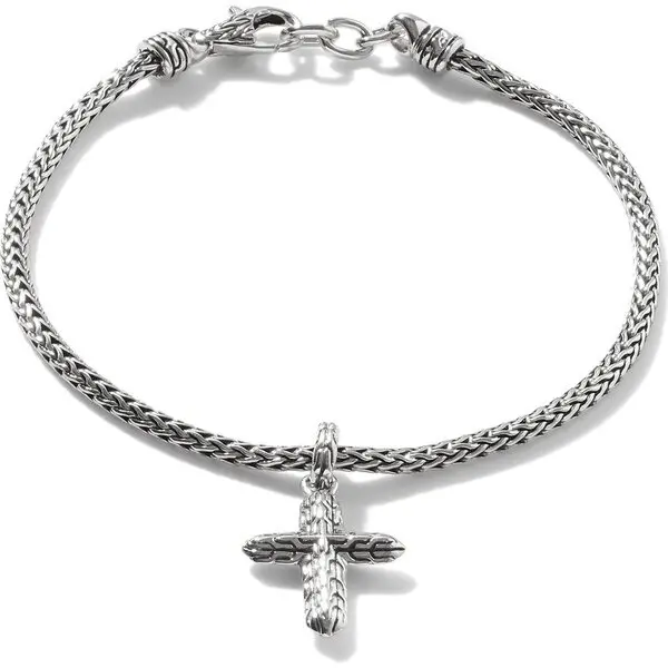 John Hardy Sterling Cross Charm Bracelet