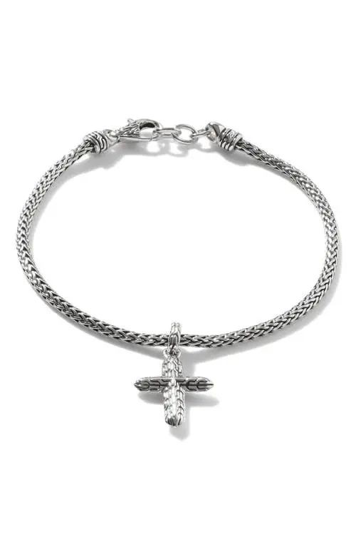 John Hardy Sterling Cross Charm Bracelet
