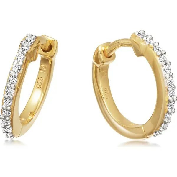 MISSOMA Pavé Huggie Hoop Earrings - Gold