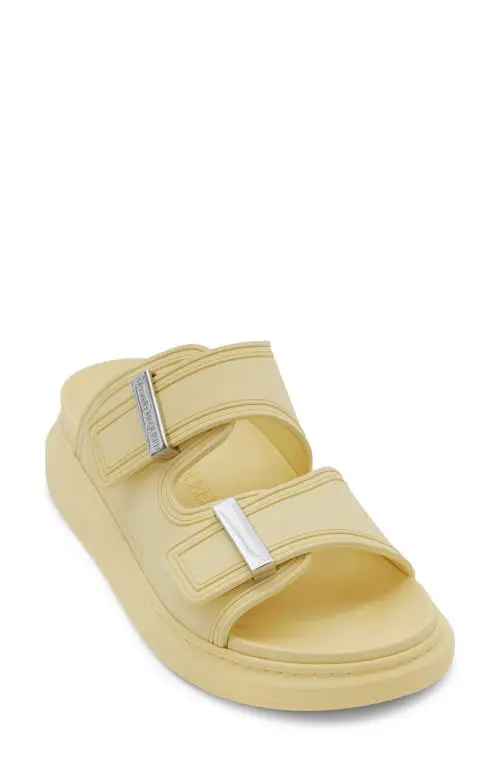 Alexander McQueen Oversized Slide Sandal - Pale Yellow/silver