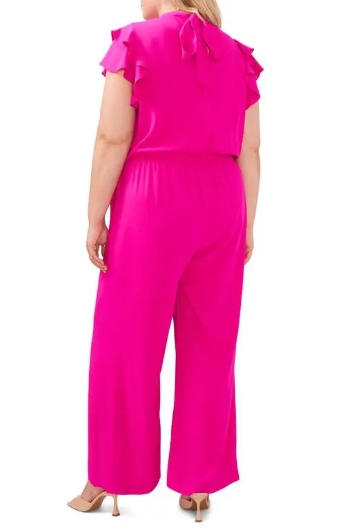 1.State Flutter Sleeve Jumpsuit - Fiercely Fuchsia