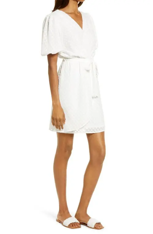 Fraiche By J Dot Jacquard Faux Wrap Dress