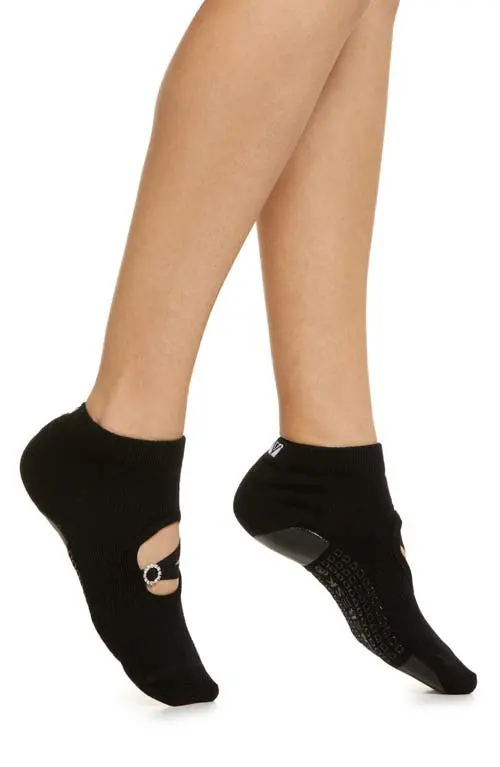 AREBESK Rhinestone Buckle No-slip Socks - Black