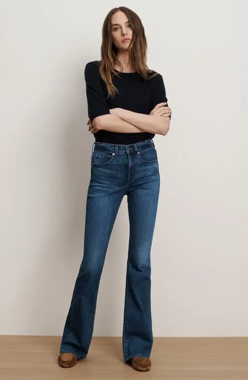 Veronica Beard Beverly High-rise Flare Jeans - Bright Blue