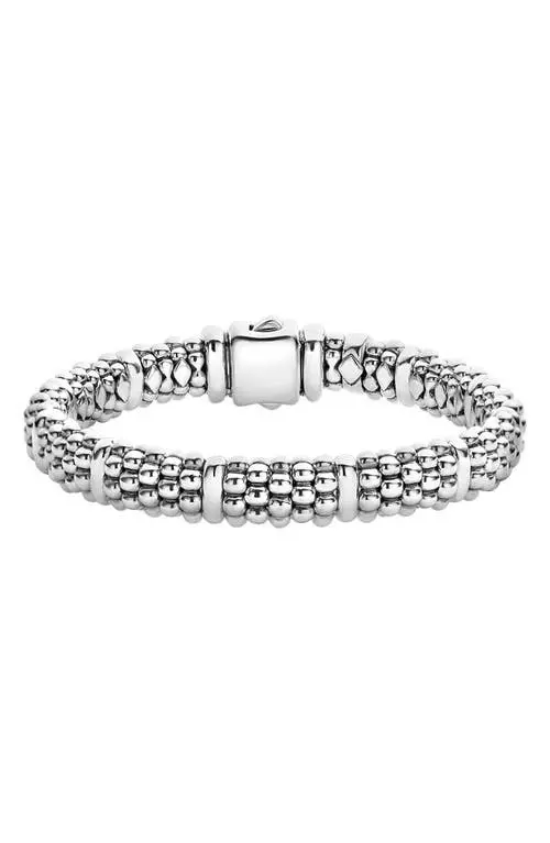 Lagos Oval Rope Caviar Bracelet - Silver