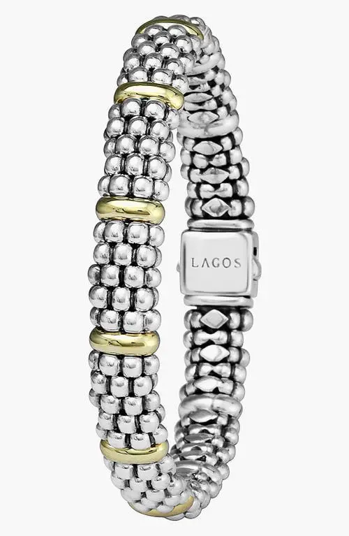 Lagos Oval Rope Caviar Bracelet - Silver/gold