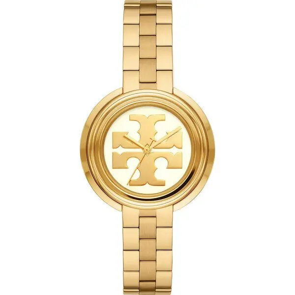 Tory Burch Miller Bracelet Watch With Sculptural Case - Gold