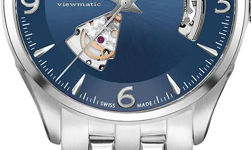 Hamilton Jazzmaster Gent Open Heart Automatic Bracelet Watch - Silver/ Blue/ Silver