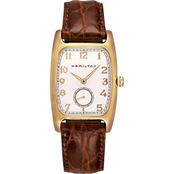 Hamilton American Classic Boulton Leather Strap Watch - White