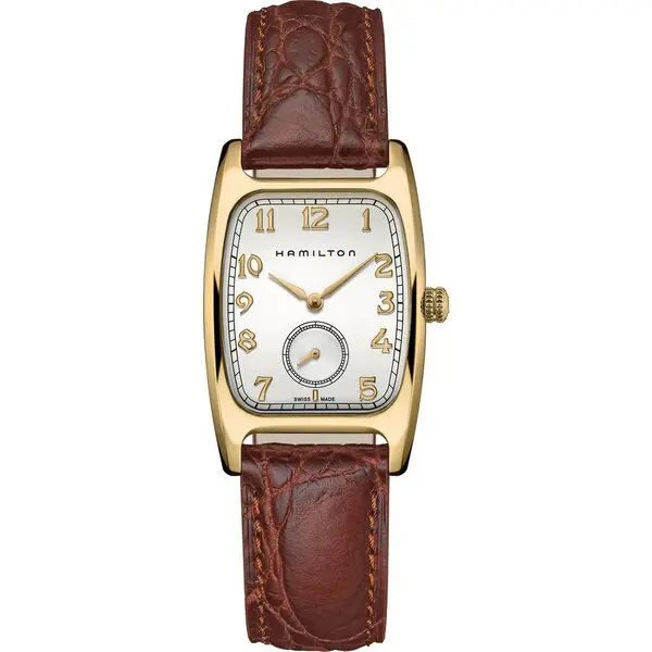 Hamilton American Classic Boulton Leather Strap Watch - White
