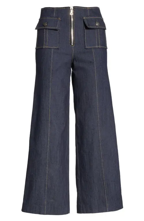 Cinq À Sept Azure Crop Wide Leg Jeans