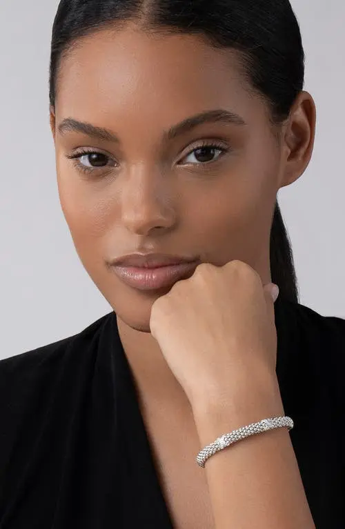 Lagos Signature Caviar Diamond Bracelet - Sterling Silver