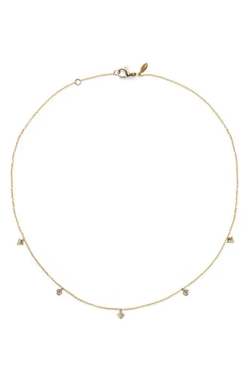 Anzie Cleo Diamond Dangling Shapes Necklace - Gold/diamond