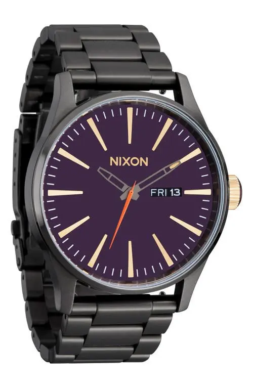 Nixon Sentry Bracelet Watch - Gunmetal/blackberry/gold