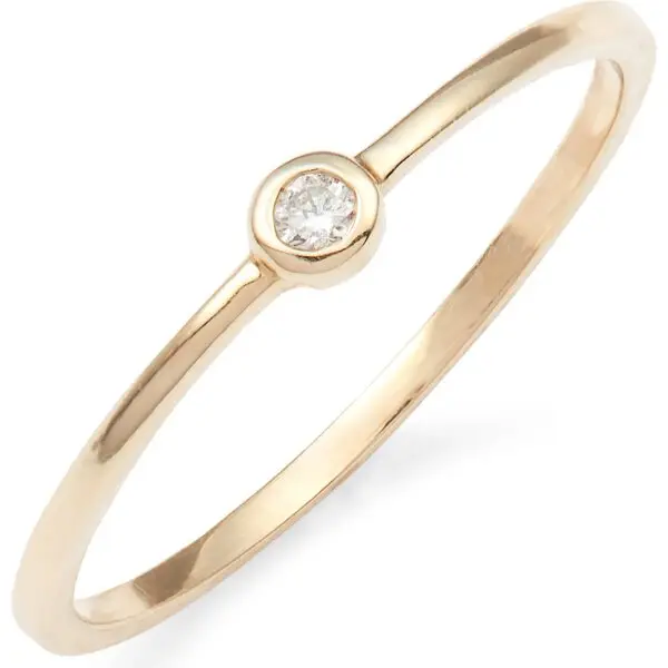 Anzie Cleo Diamond Round Stacking Ring - Gold/diamond