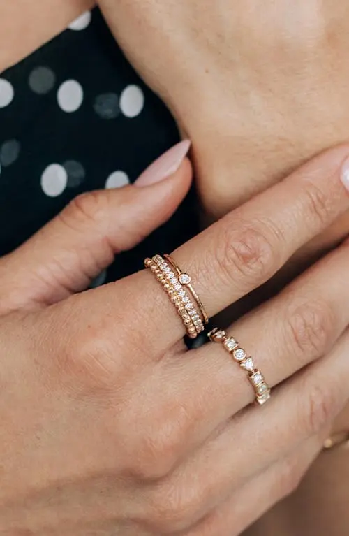 Anzie Cleo Diamond Round Stacking Ring