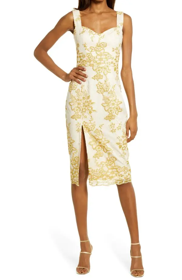Dress The Population Embroidered Cadence Cocktail Dress In Tuscan Sun Multi  - 45% Off | Editorialist