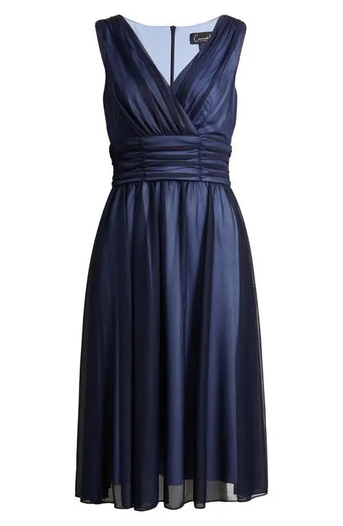 CONNECTED APPAREL Chiffon Overlay Dress