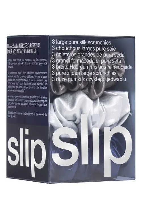 Slip 3-pack Large Silk Scrunchie Set - Midnight