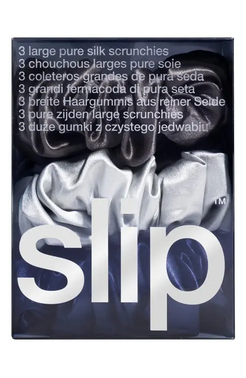 Slip 3-pack Large Silk Scrunchie Set - Midnight