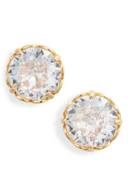 Kate Spade New York Round Stud Earrings - Clear/gold