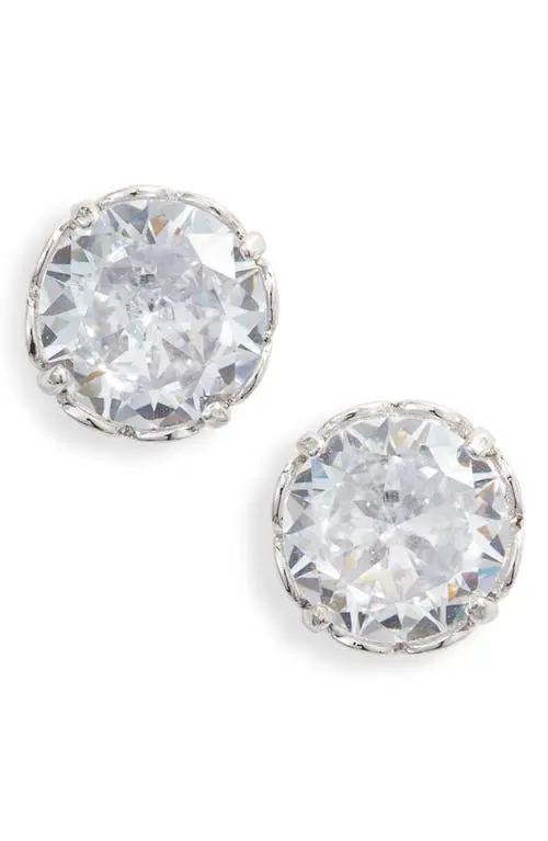 Kate Spade New York Round Stud Earrings - Clear/silver