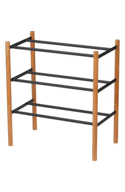 YAMAZAKI Expandable 3-tier Shoe Rack - Black
