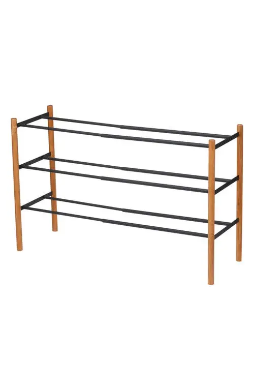 YAMAZAKI Expandable 3-tier Shoe Rack - Black