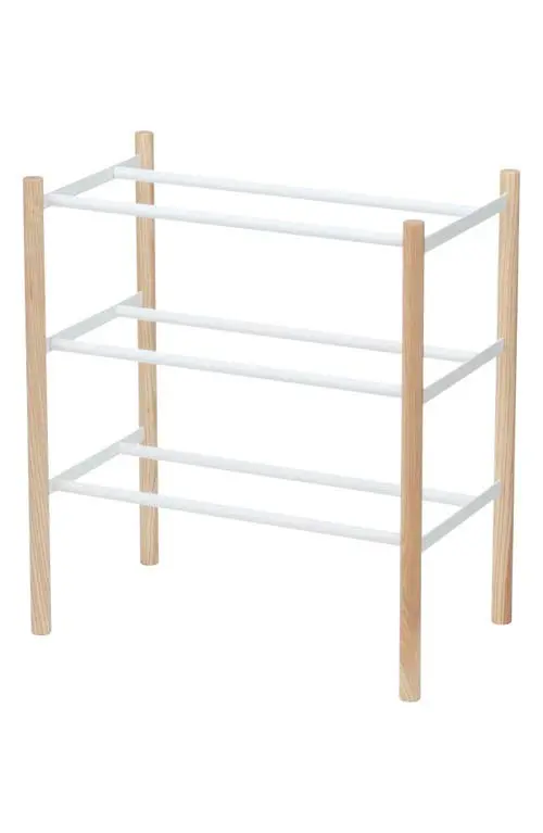 YAMAZAKI Expandable 3-tier Shoe Rack - White