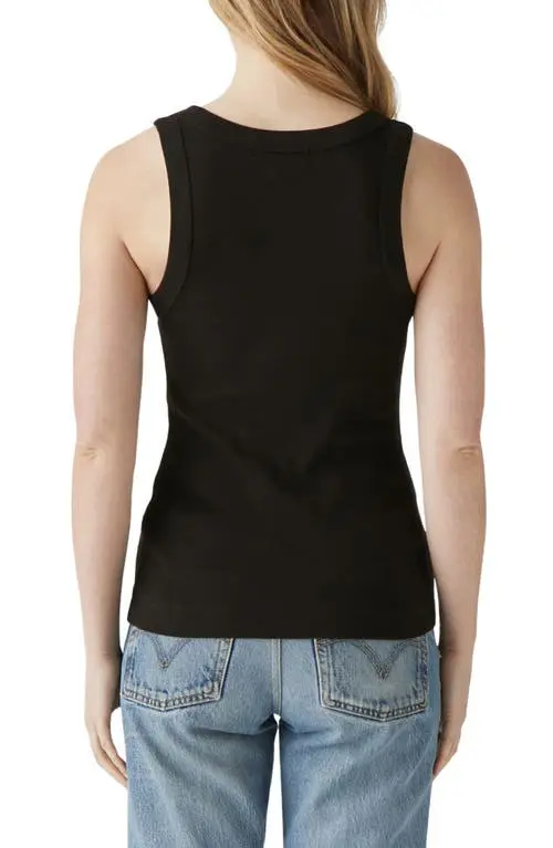 Michael Stars Maya Cotton V-neck Tank - Black