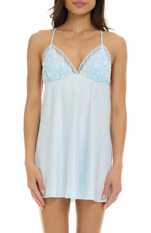 Flora Nikrooz Kylie Charm Satin Chemise - Ice Blue