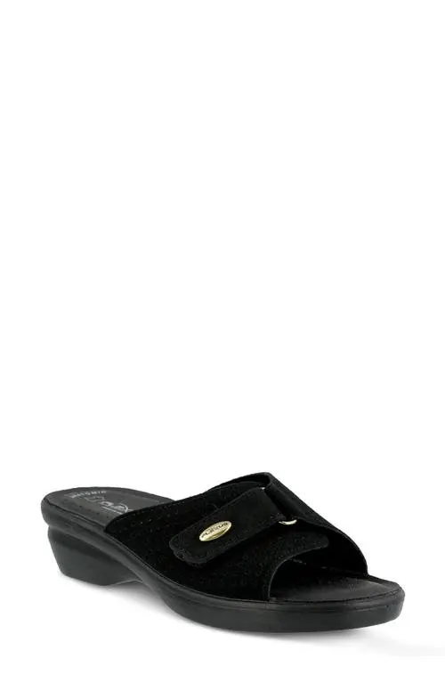 SPRING STEP SHOES Kea Slide Sandal - Black Suede