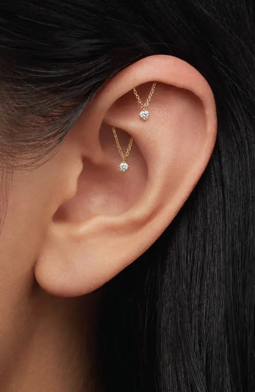 MARIA TASH Prong Set Diamond Drape Single Earring