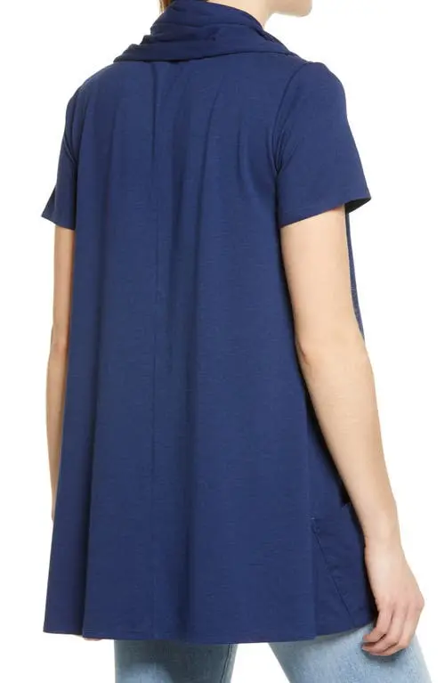 Hue Convertible Scarf Lapel T-shirt