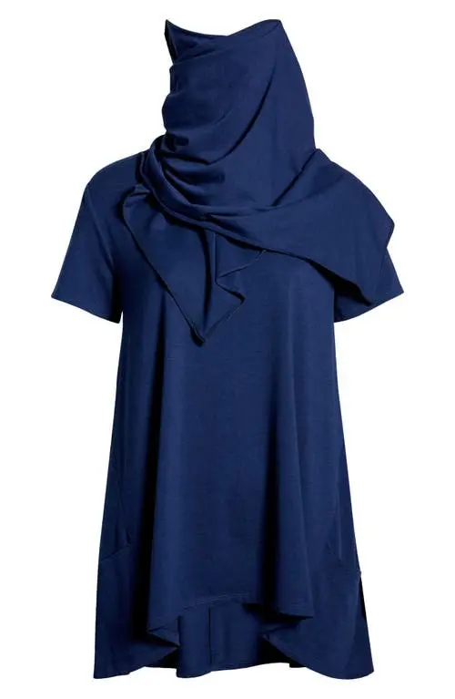 Hue Convertible Scarf Lapel T-shirt