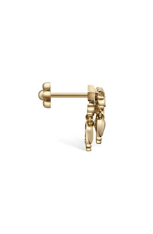 MARIA TASH Tassel Bar Threaded Single Stud Earring - Yellow Goldeft
