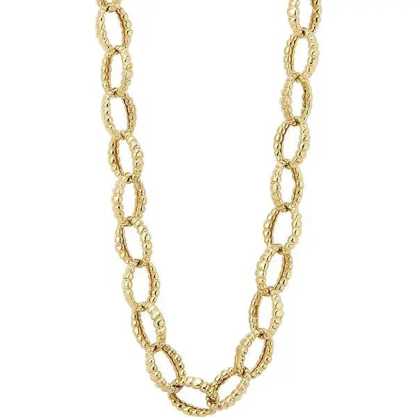 Lagos Caviar Fluted Oval Link Necklace - Gold