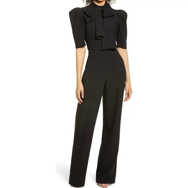 Black Halo Ara Tie Neck Jumpsuit - Black