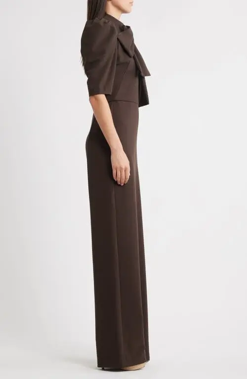 Black Halo Ara Tie Neck Jumpsuit - Espresso