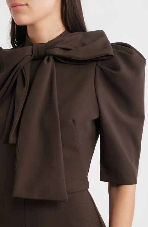 Black Halo Ara Tie Neck Jumpsuit - Espresso