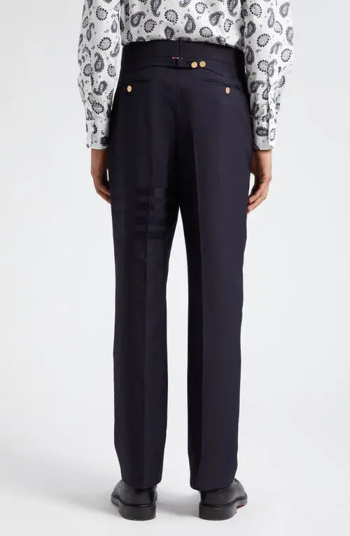 Thom Browne 4-bar Mélange Wool Pants - Dark Blue