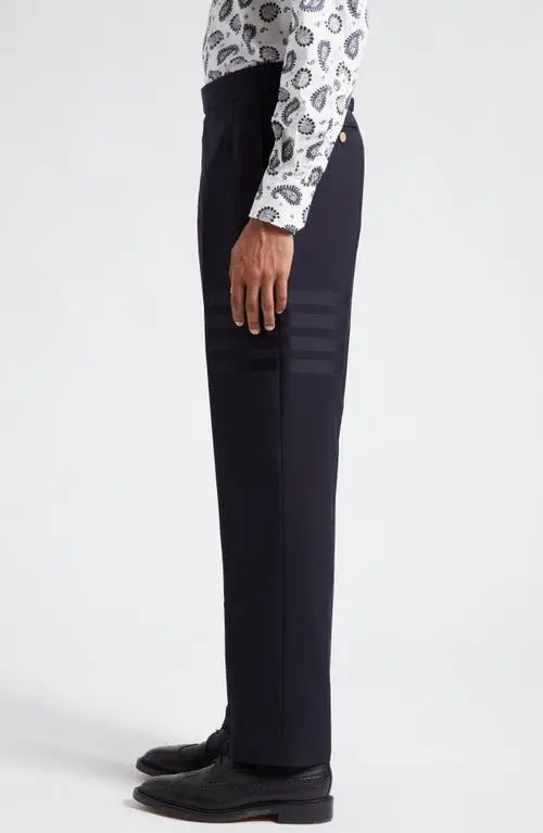 Thom Browne 4-bar Mélange Wool Pants - Dark Blue
