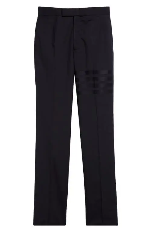 Thom Browne 4-bar Mélange Wool Pants - Dark Blue