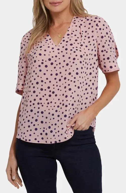 NYDJ Charming V-neck Top - Brigitte Dot